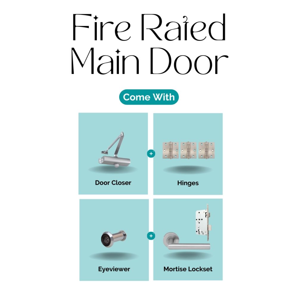 Premium Wood Design Fire Rated Main Door | Fire Rated Main Door Price