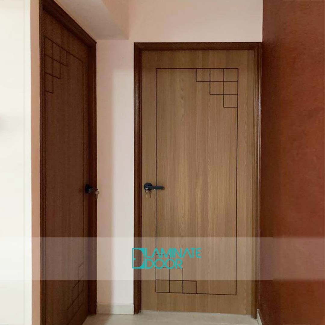 Bedroom door with groove line design - Sen line door