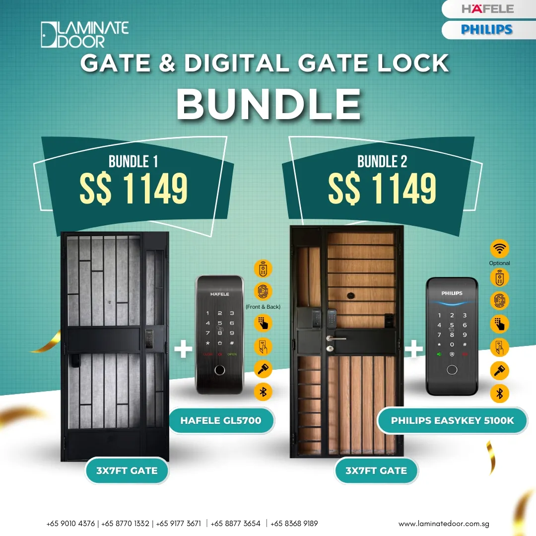 Great Singapore Sale 2025 | Mild steel gate and locks combo